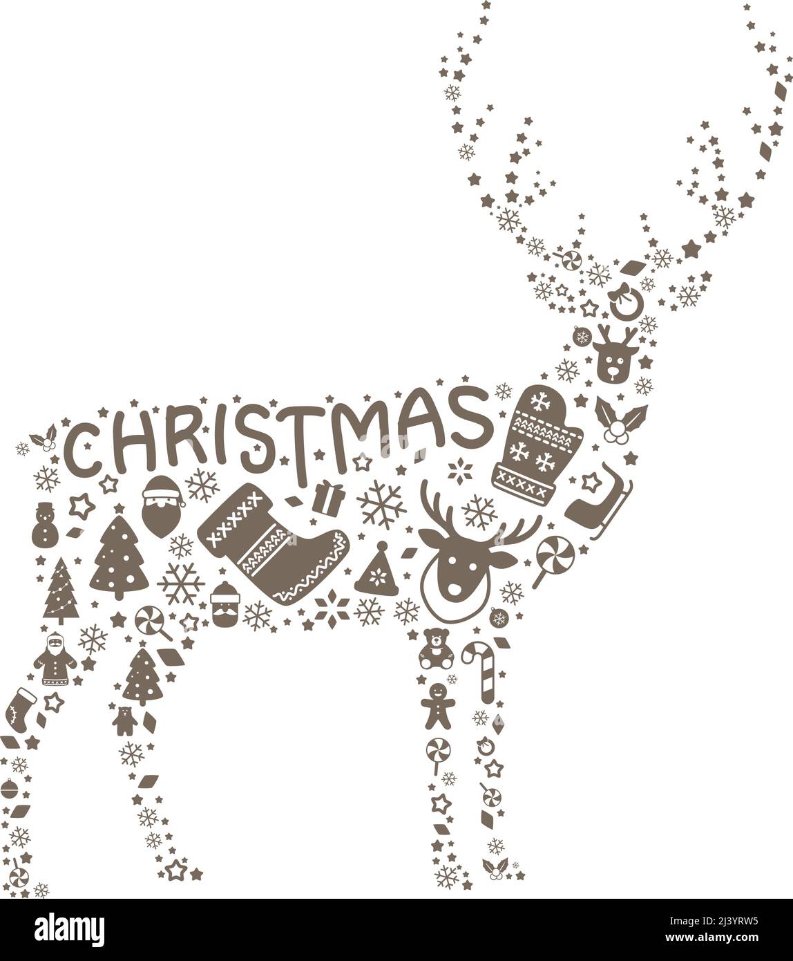 Reindeer side profile Cut Out Stock Images & Pictures - Alamy