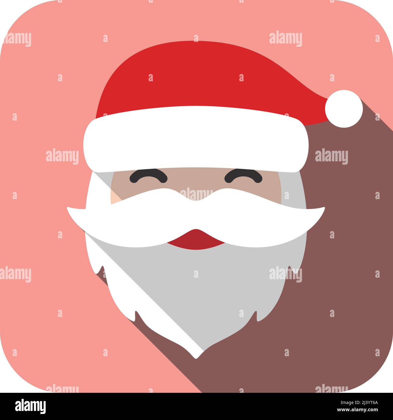Santa Claus face flat icon design vector illustration Stock Vector ...