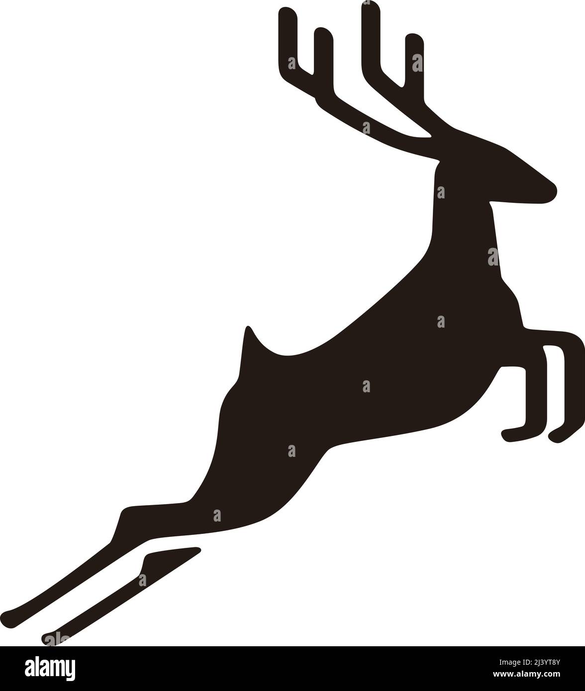 Christmas reindeer running flat design vector illustration Stock Vector ...