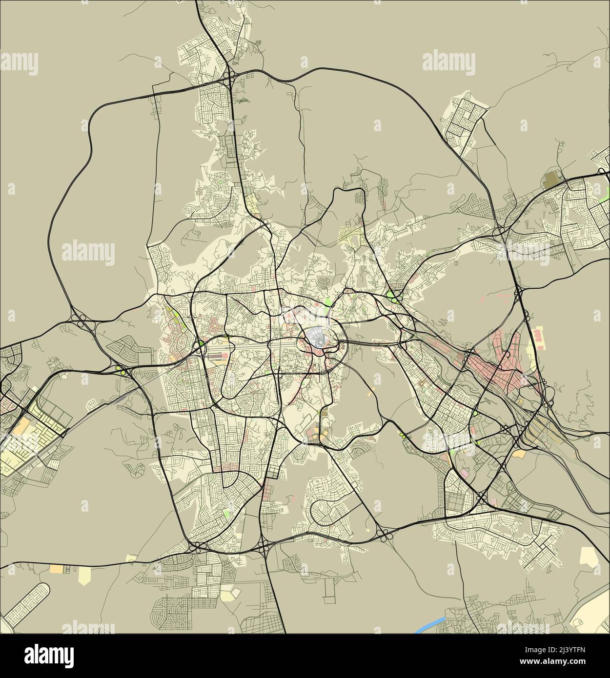 Detailed vector map of Makkah, Saudi Arabia Stock Vector Image & Art ...