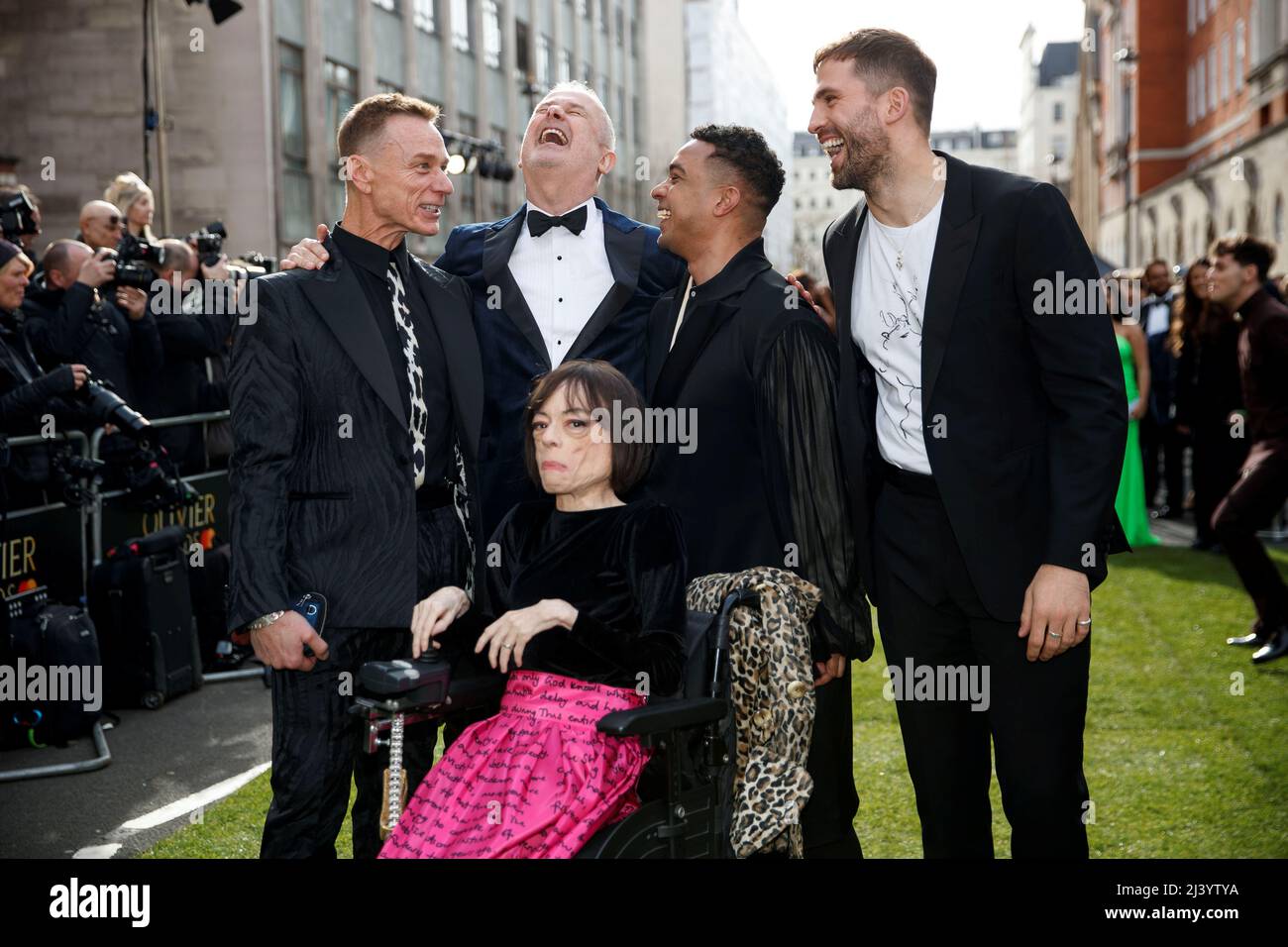 Actor Liz Carr from "The Normal Heart" arrives at the Olivier Awards in ...