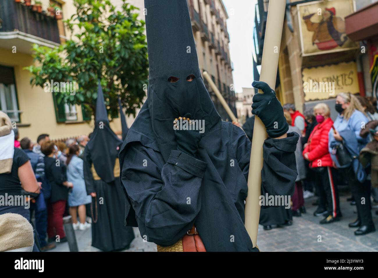 A Nazarene seen during the procession of the students (Los Estudiantes ...