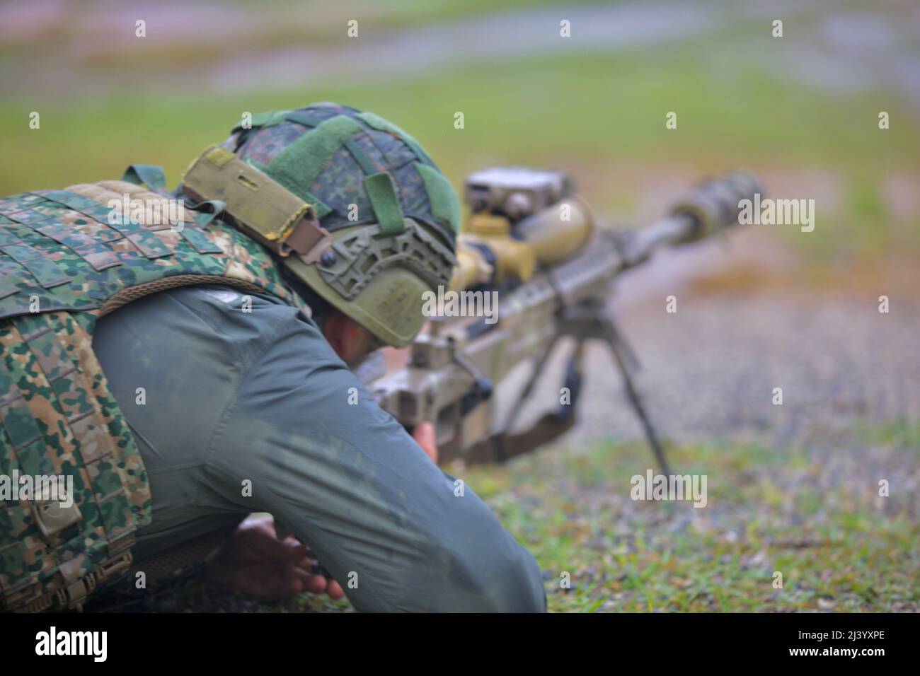 A group of Dutch Snipers, fries their Sniper Rifles at their assinged ...