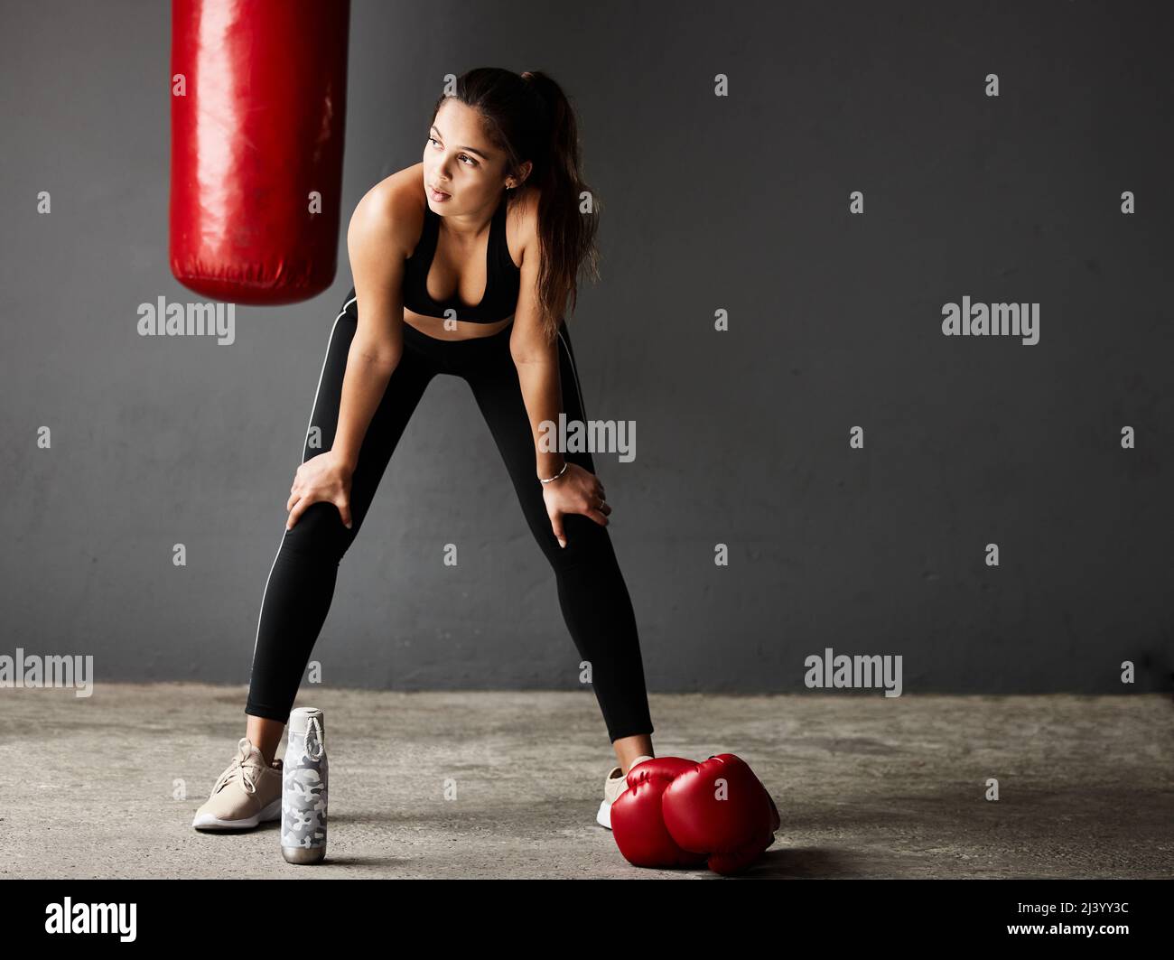 Tired female boxer in boxing hi-res stock photography and images - Alamy