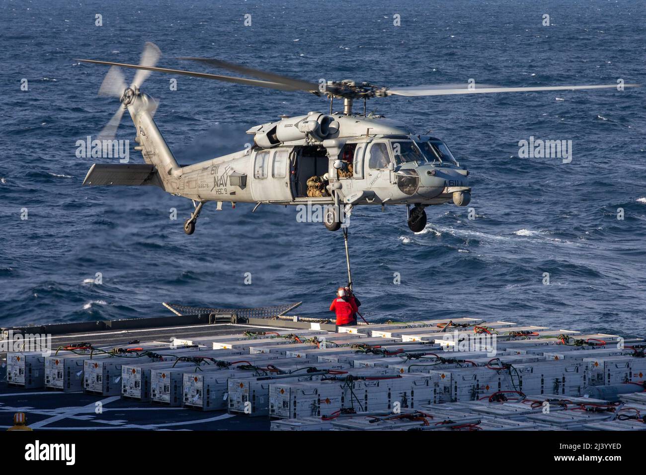An MH-60S Nighthawk, attached to the "Tridents" of Helicopter Sea ...