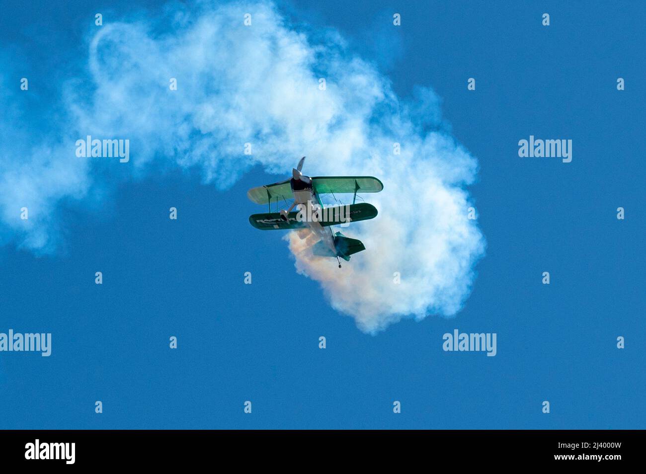 Pilot Stephen Covington performs an aerial stunt in a Pitts S2S “Raptor ...