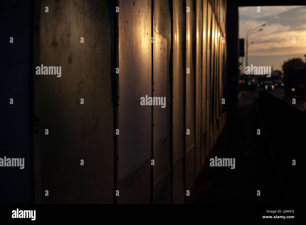 Material fencing. Wall surface. Fence on the street Stock Photo - Alamy