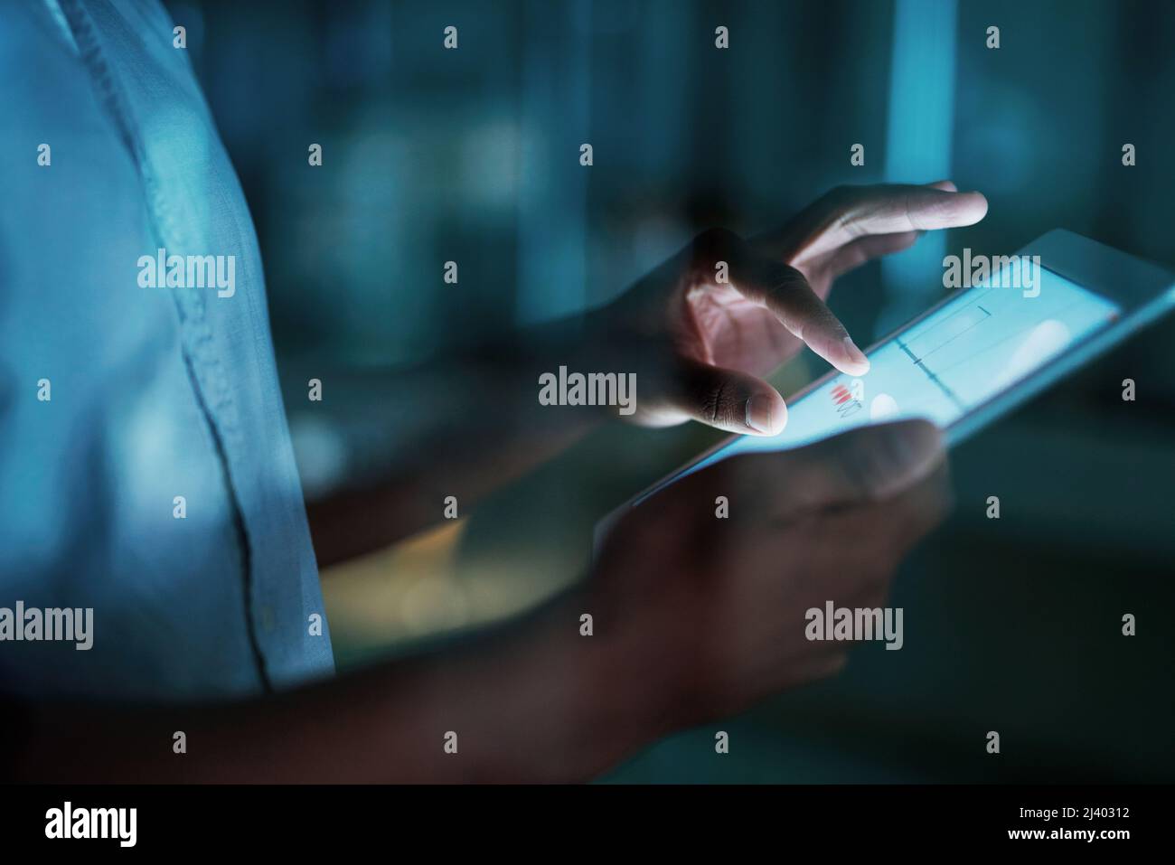 Every tap keeps him on task. Shot of an unrecognisable businesswoman ...