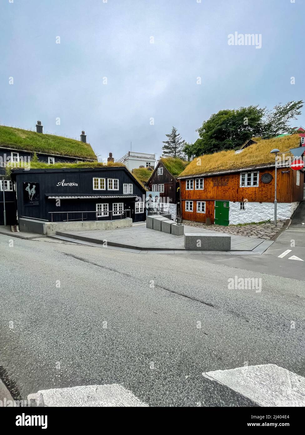 View of the beautiful city of Torshavan in the Faroe Islands and ...