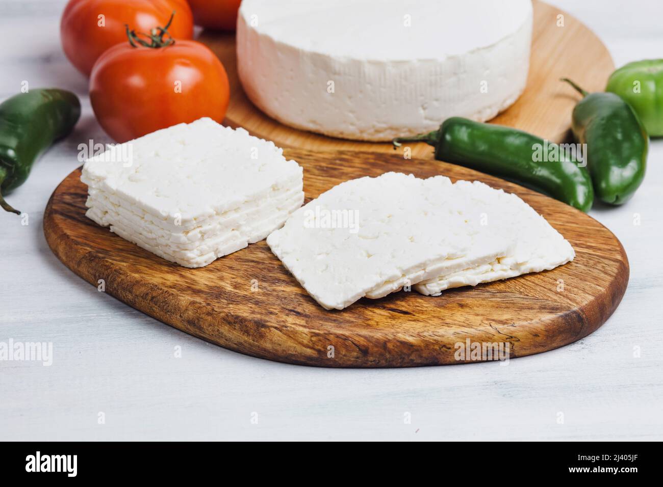 Mexican white panela cheese with fresh ingredients in Mexico Latin ...