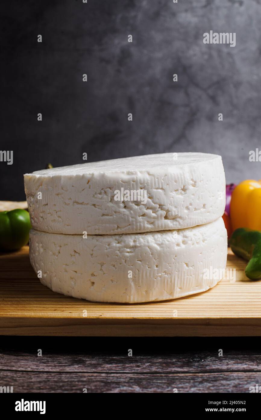 Mexican white panela cheese with fresh ingredients in Mexico Latin ...