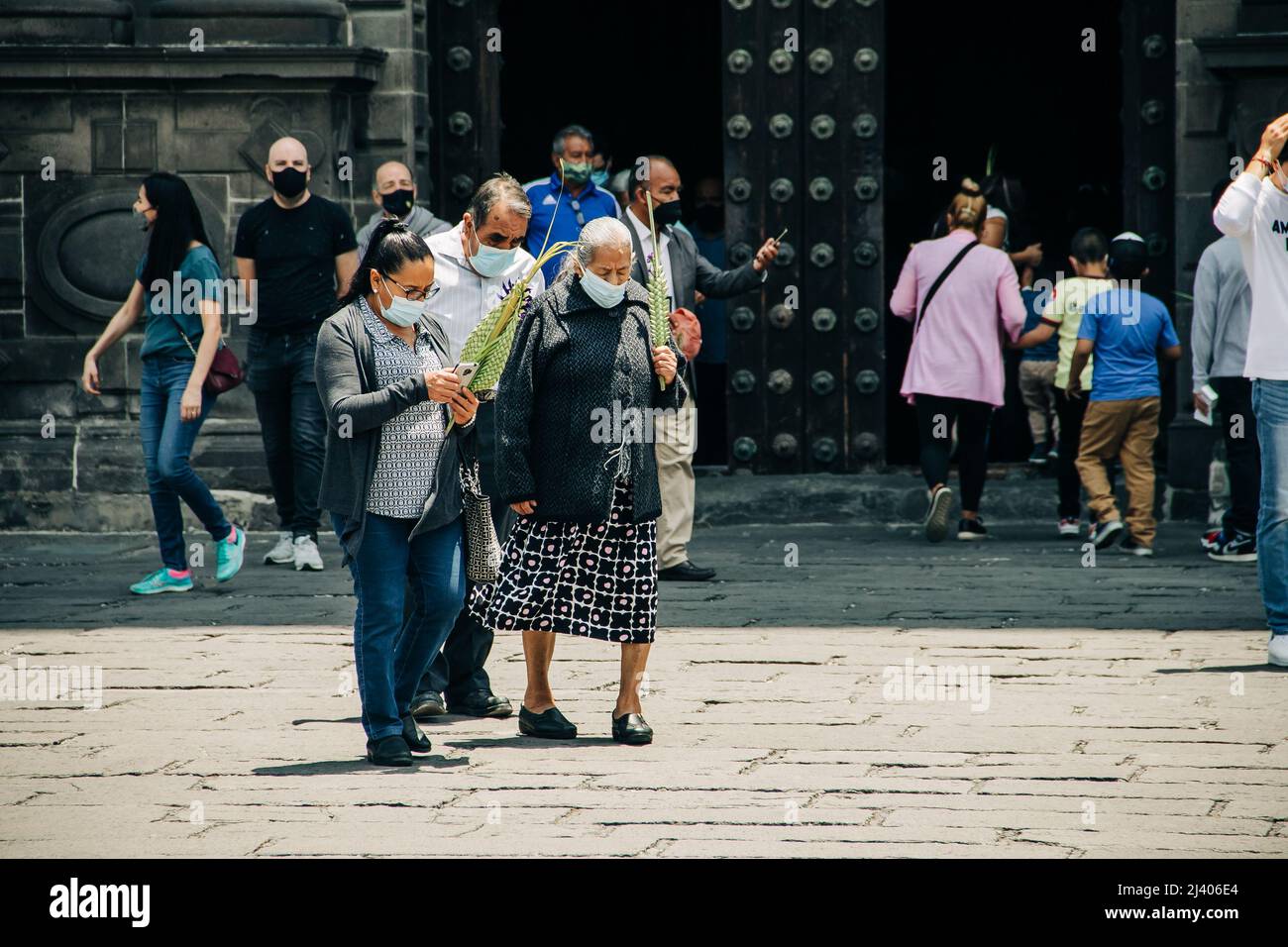 Catholics go to church to bless their palms on Palm Sunday Stock Photo ...