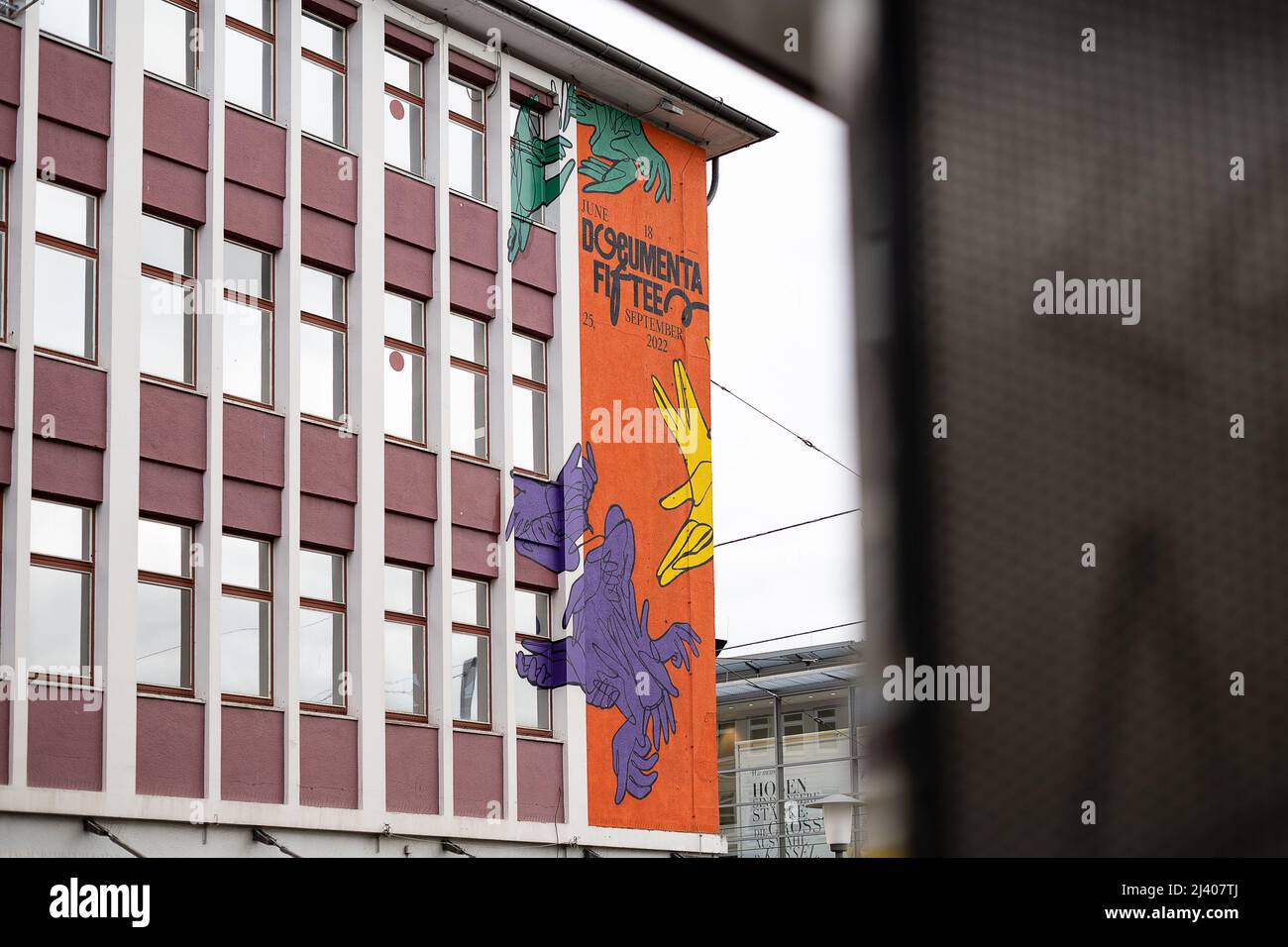 Kassel, Germany. 06th Apr, 2022. View of the documenta fifteen logo on ...