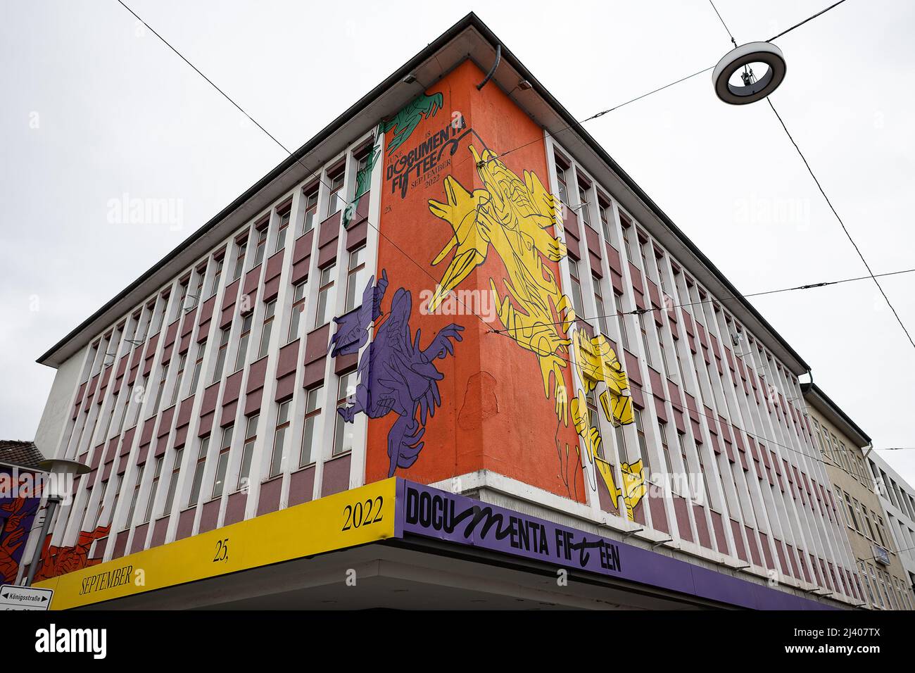 Kassel, Germany. 06th Apr, 2022. View of the documenta fifteen logo on ...