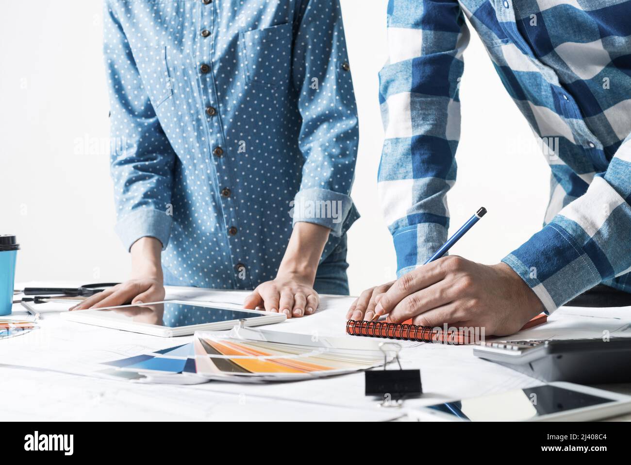 Designers selecting color palette for project Stock Photo - Alamy