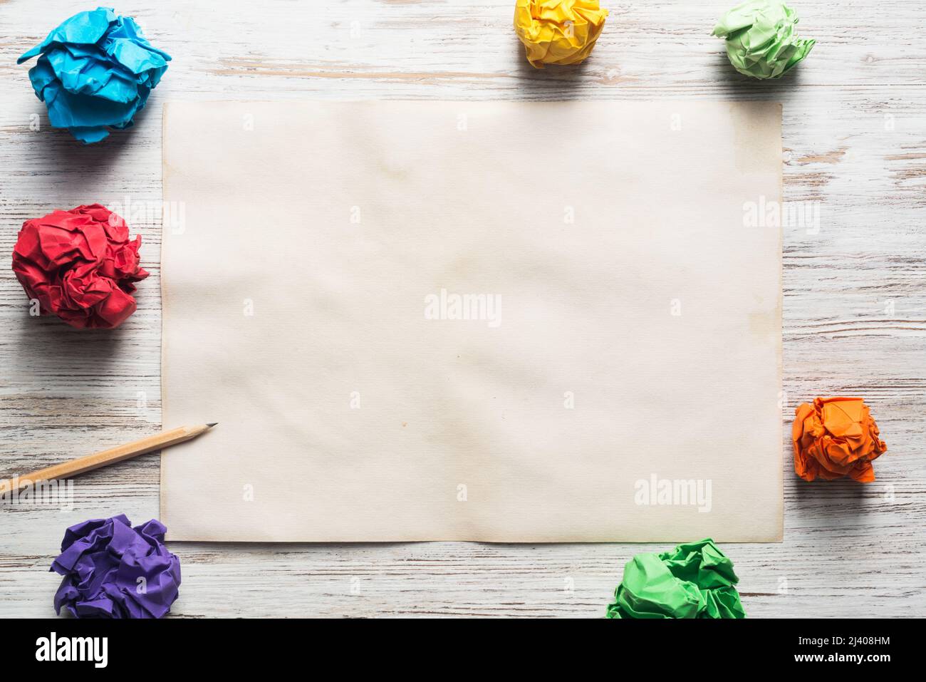 Concept of creativity and inspiration presented by blank papershit ...
