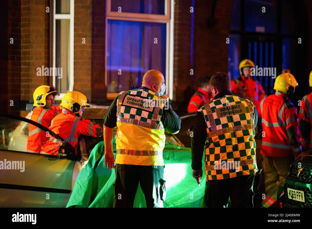 The ambulance commander and the operational commander seen talking ...