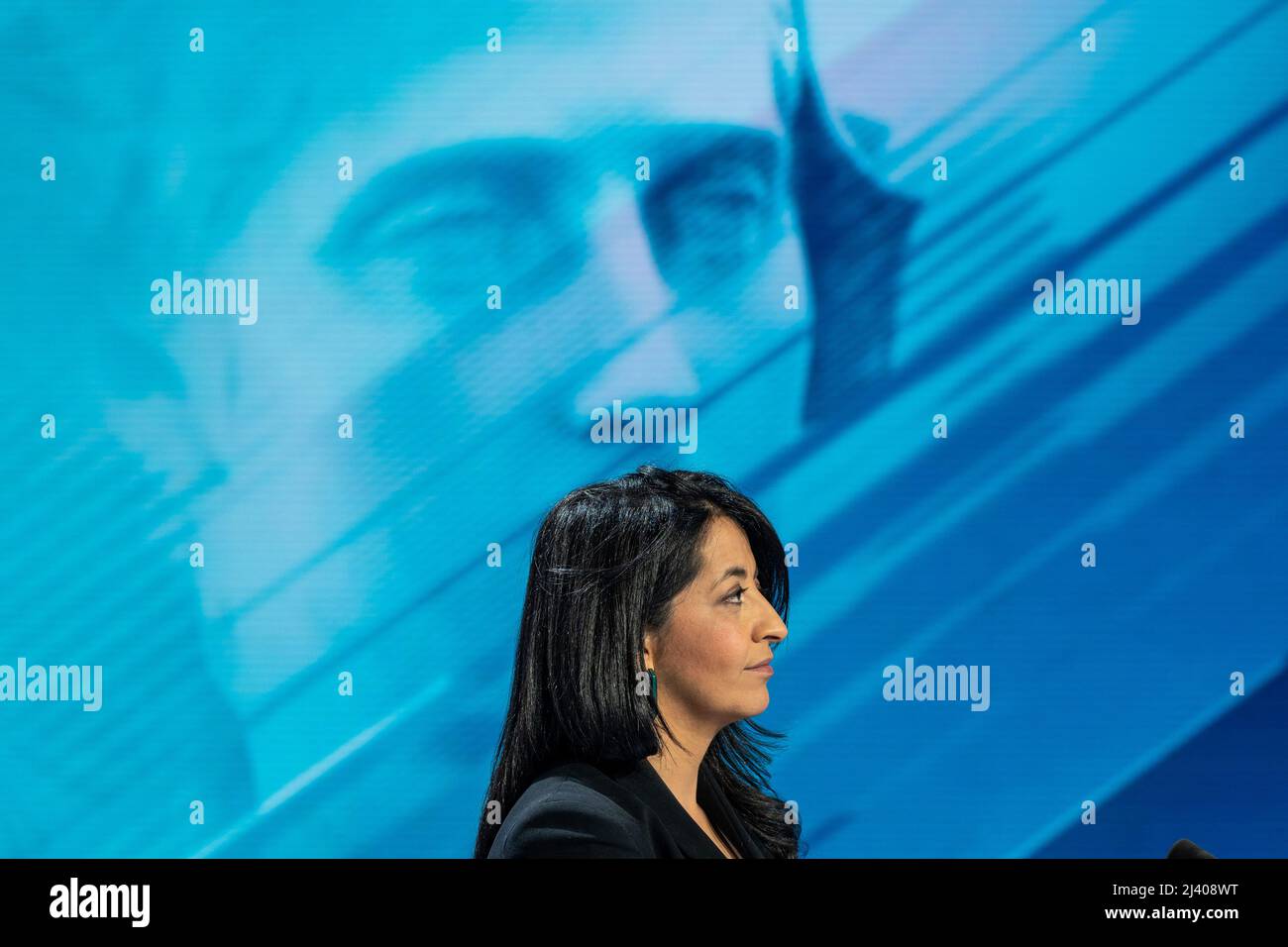 French politician Karima Delli seen on the set of presidential ...