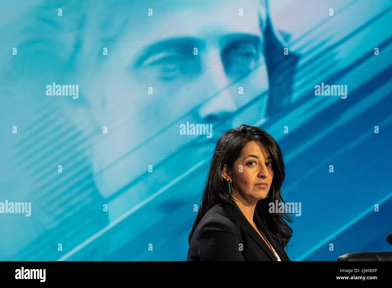 French politician Karima Delli seen on the set of presidential ...