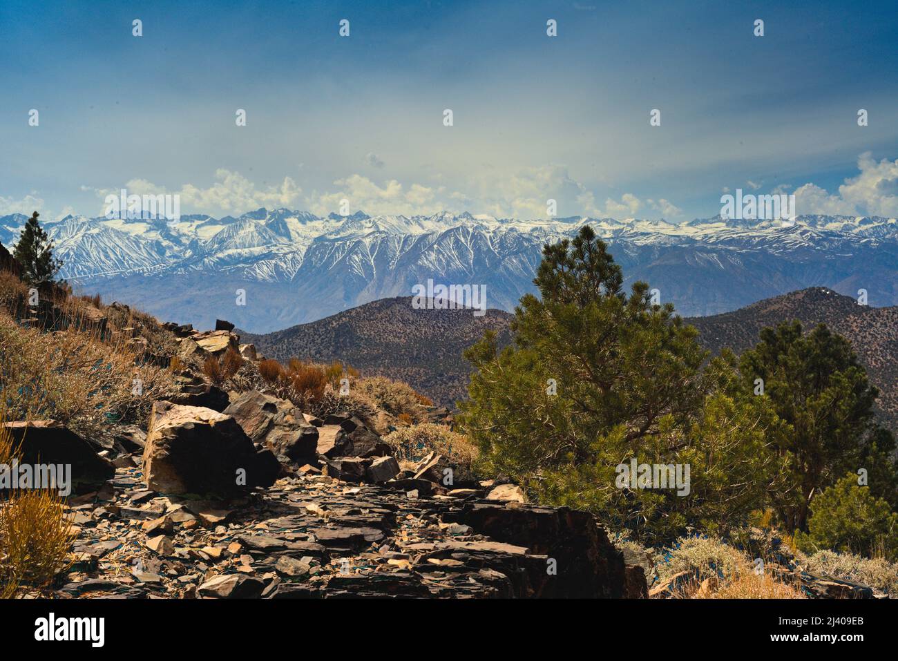 Vast grandeur of nature, looking at colorful shaped eastern Sierra ...