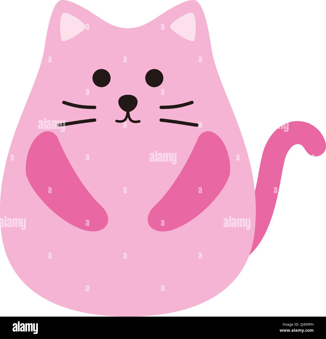 cute cat face and body flat design, vector Stock Vector Image & Art - Alamy