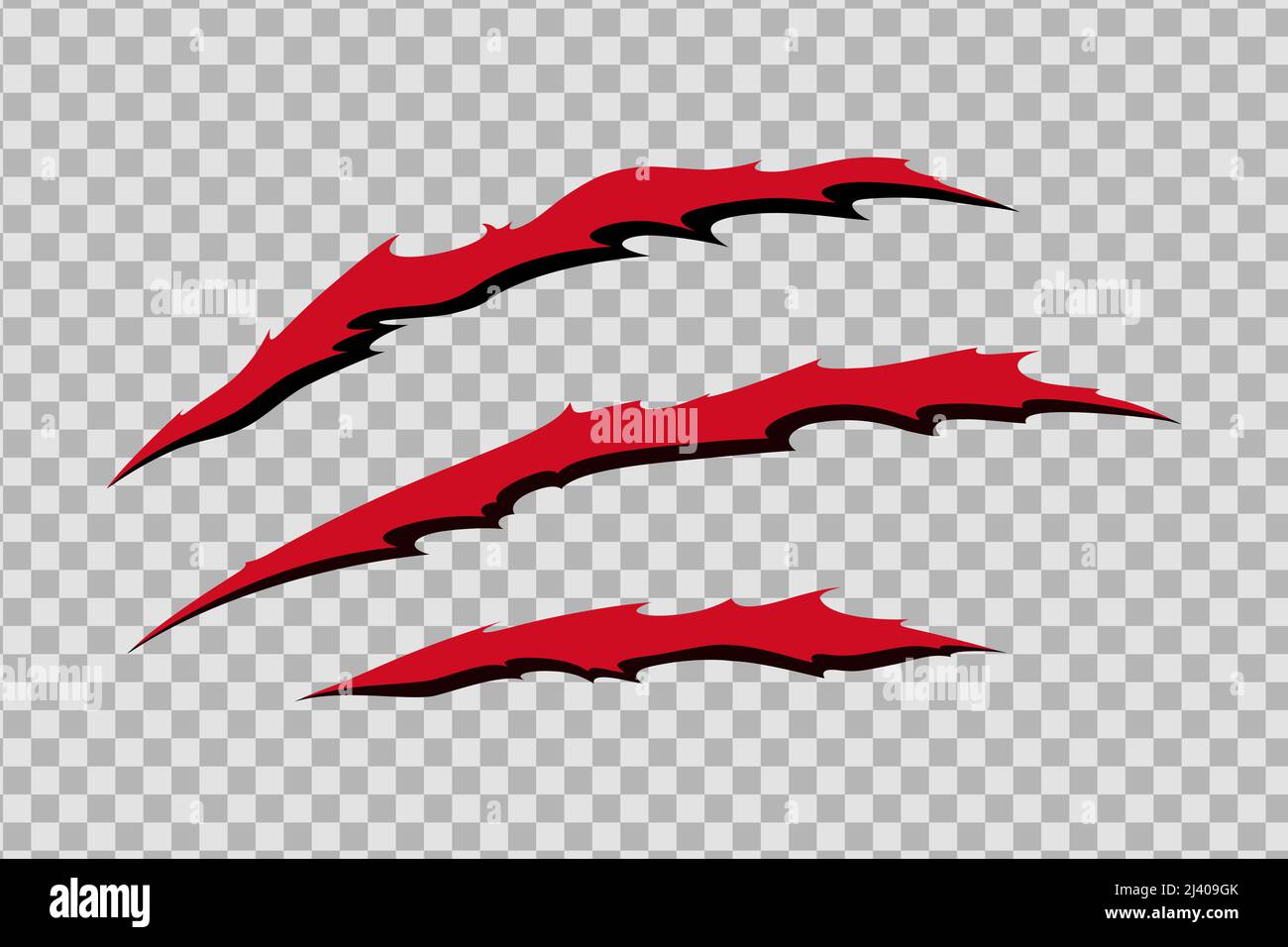 Claw scratches of wild animal. Cat scratches marks with blood isolated ...