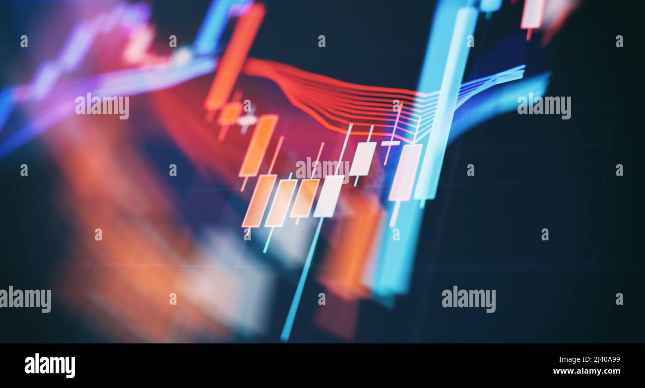 Economic graph with diagrams on the stock market, for business and ...