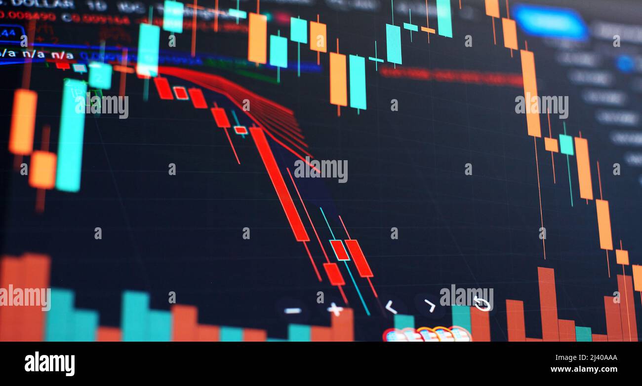 Economic graph with diagrams on the stock market, for business and ...