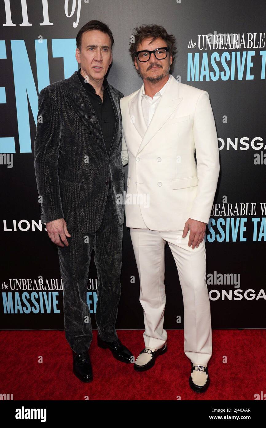 New York, NY, USA. 10th Apr, 2022. Nicolas Cage, Pedro Pascal at ...