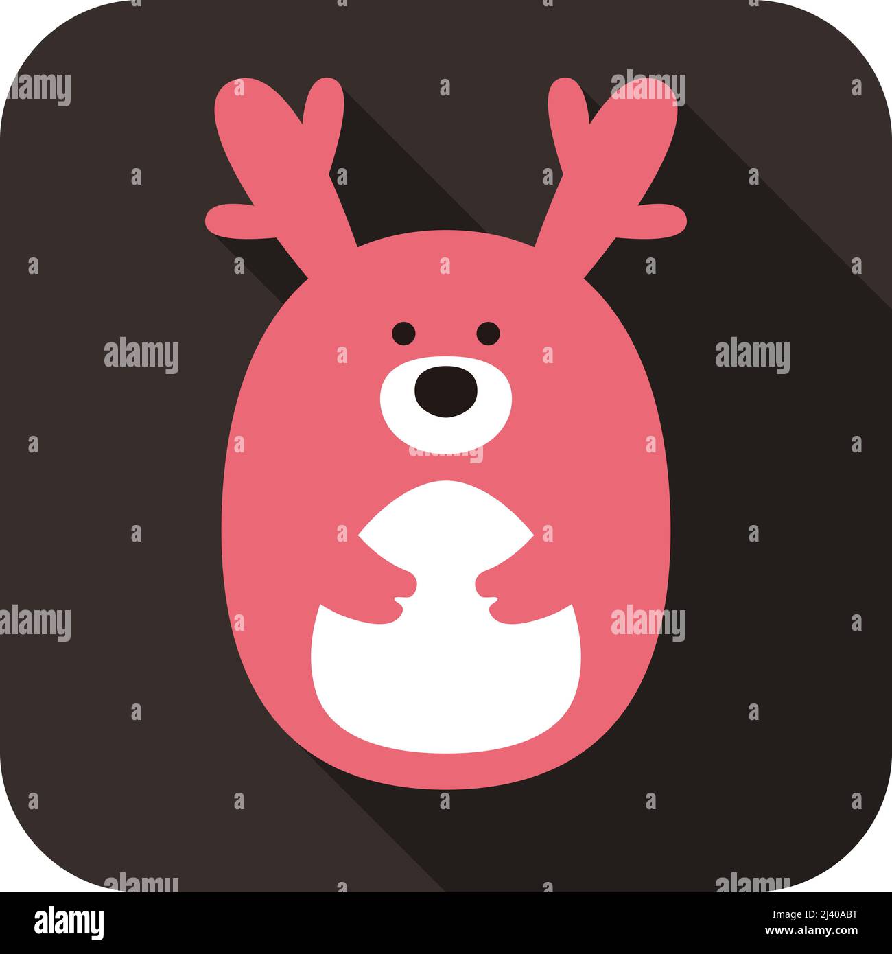 Cute deer face and body flat design, vector Stock Vector Image & Art ...
