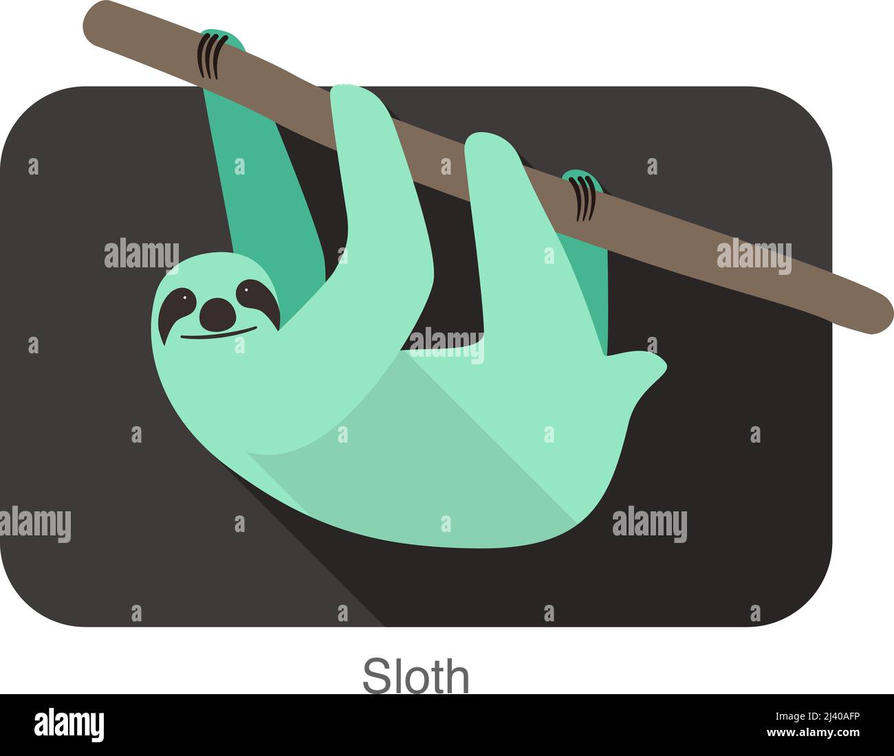 Three toed sloth climbing tree Stock Vector Images - Alamy
