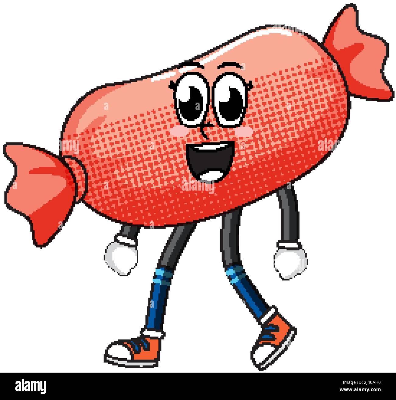A sausage cartoon character on white background illustration Stock ...
