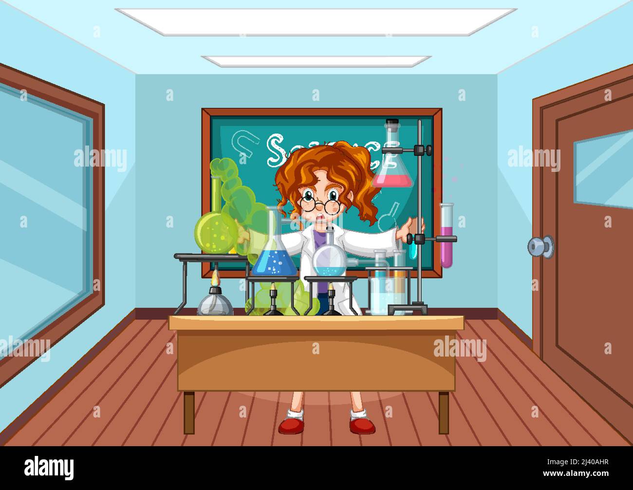 Chemistry lab window Stock Vector Images - Alamy