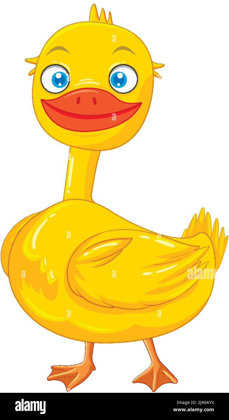 Yellow duck with happy face illustration Stock Vector Image & Art - Alamy