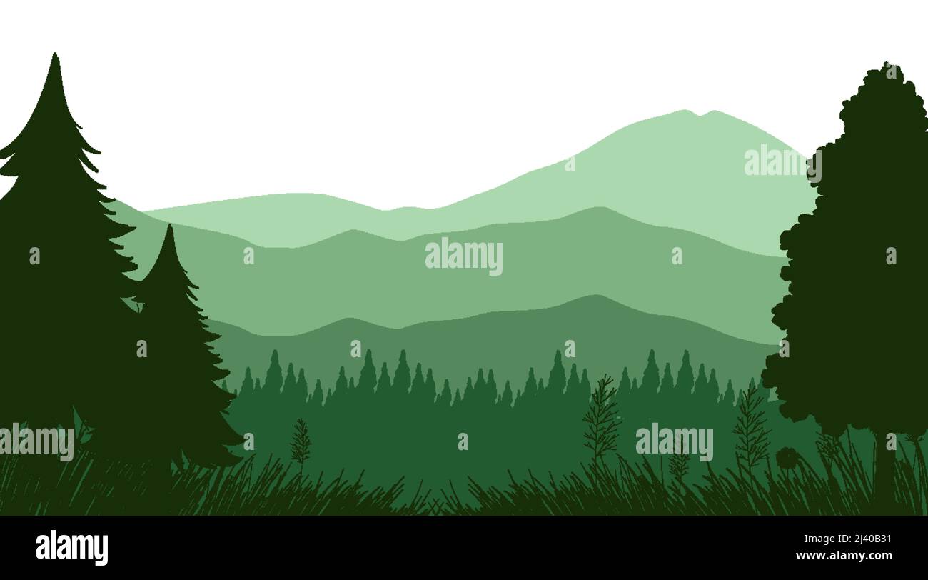 Silhouette shadow of forest scene illustration Stock Vector Image & Art ...