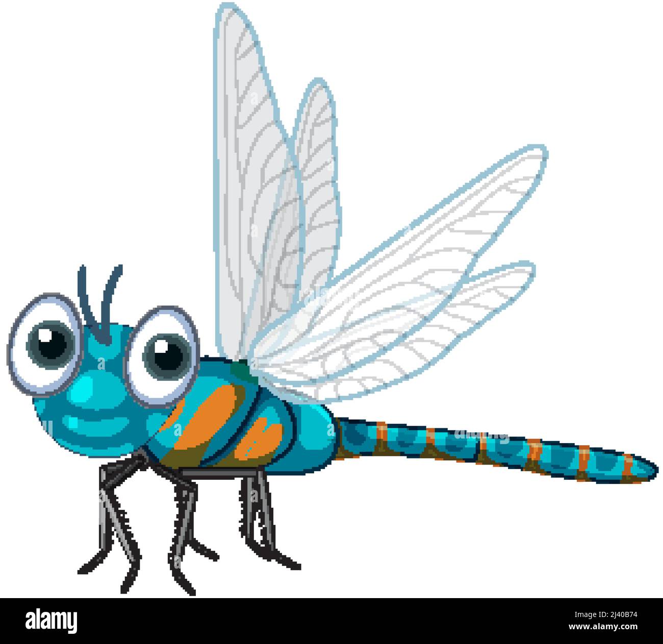 Cartoon dragonfly isolated on white background illustration Stock ...