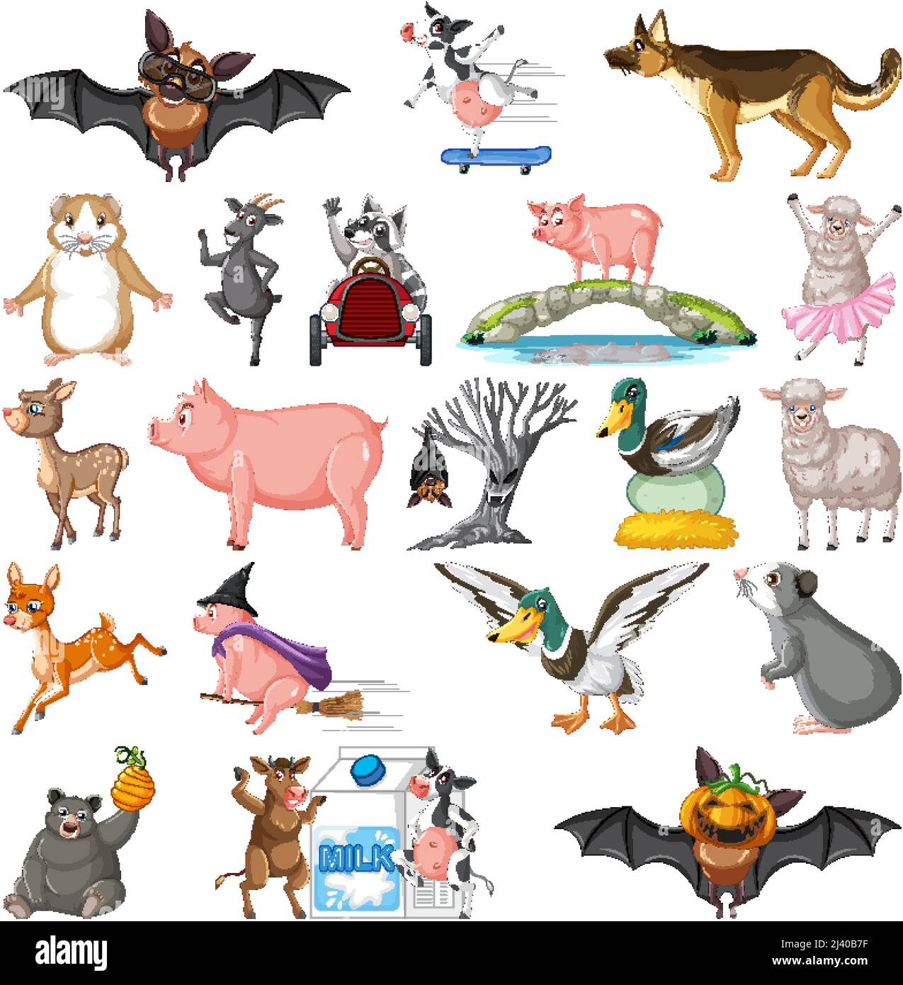 Set of different kids of animals illustration Stock Vector Image & Art ...