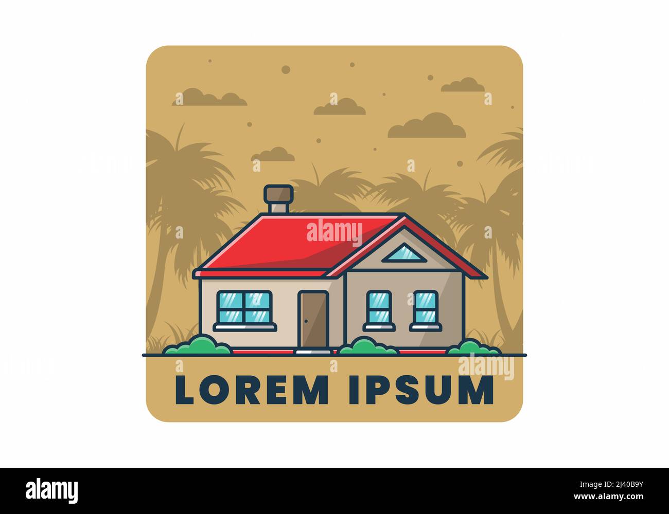 Colorful simple dream house flat illustration design Stock Vector Image ...