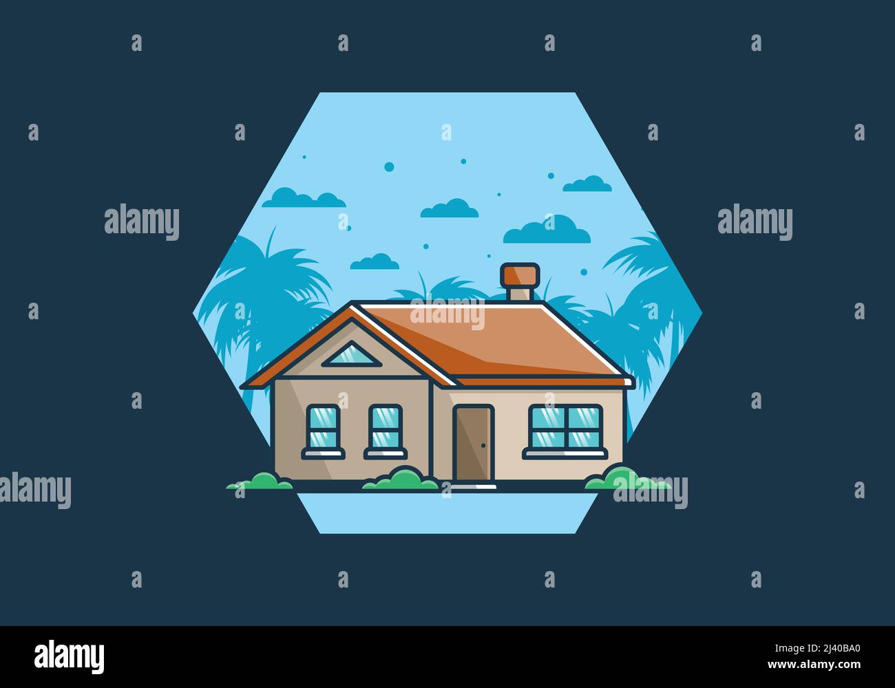 Colorful simple dream house flat illustration design Stock Vector Image ...