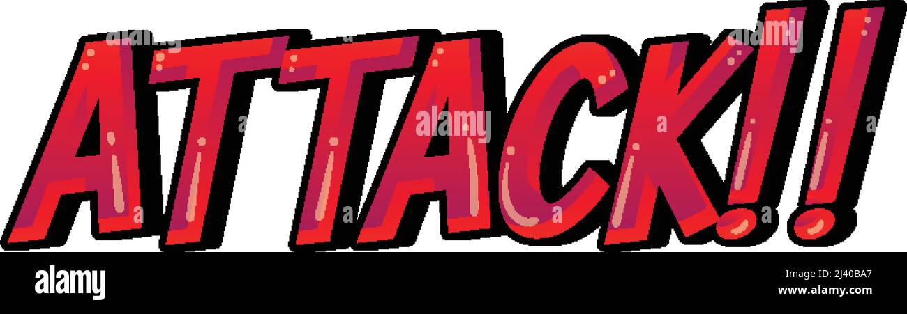 Attack Text design on white background illustration Stock Vector Image ...