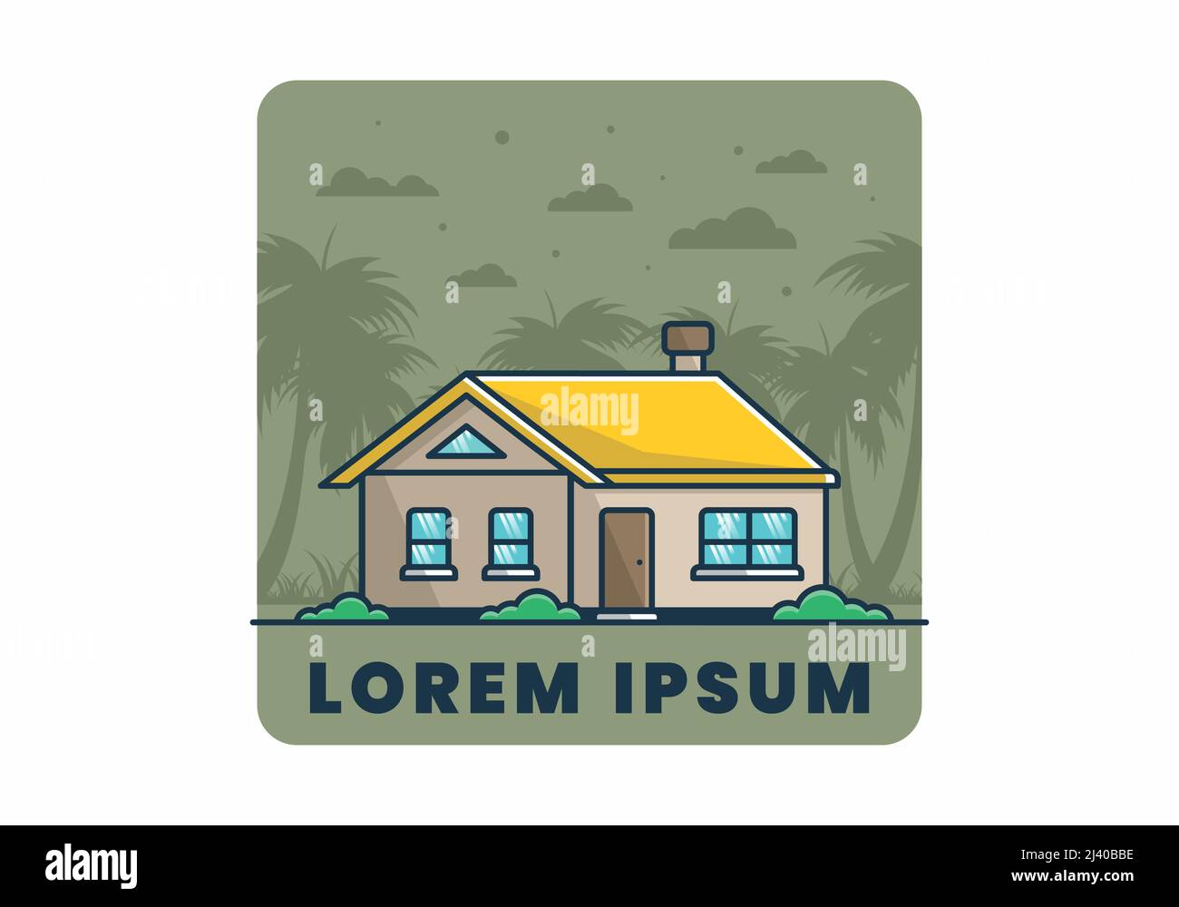 Colorful simple dream house flat illustration design Stock Vector Image ...