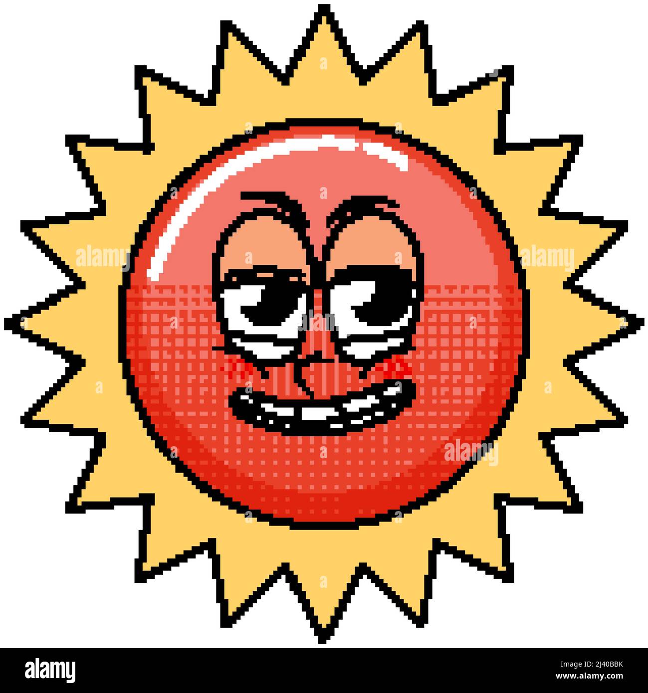 Sun cartoon character on white background illustration Stock Vector ...