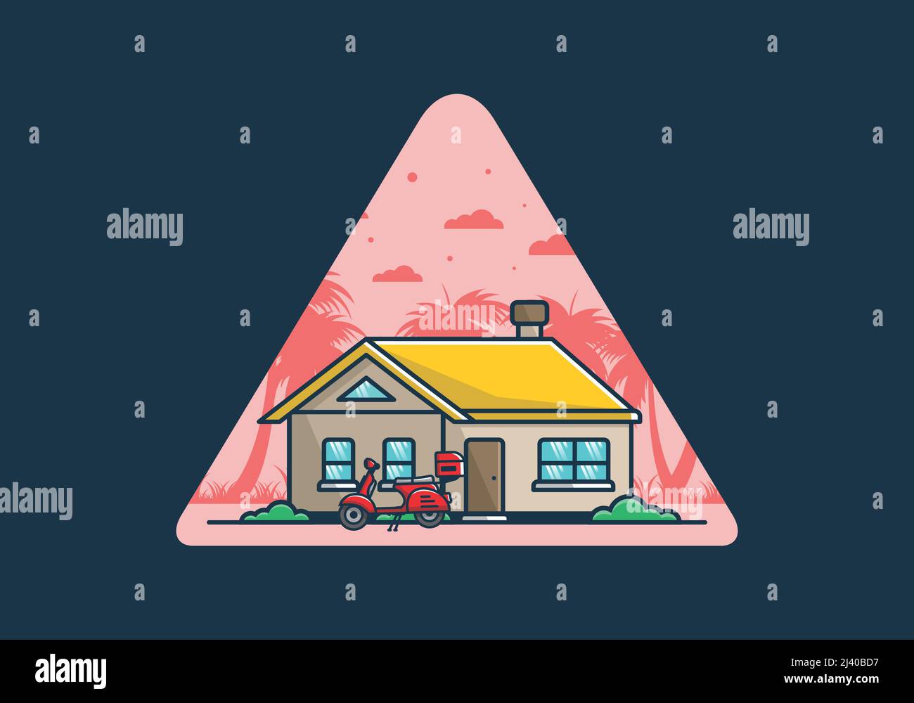 Colorful simple dream house flat illustration design Stock Vector Image ...