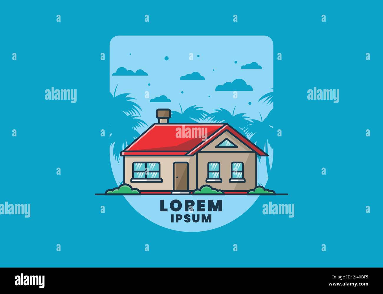 Colorful simple dream house flat illustration design Stock Vector Image ...