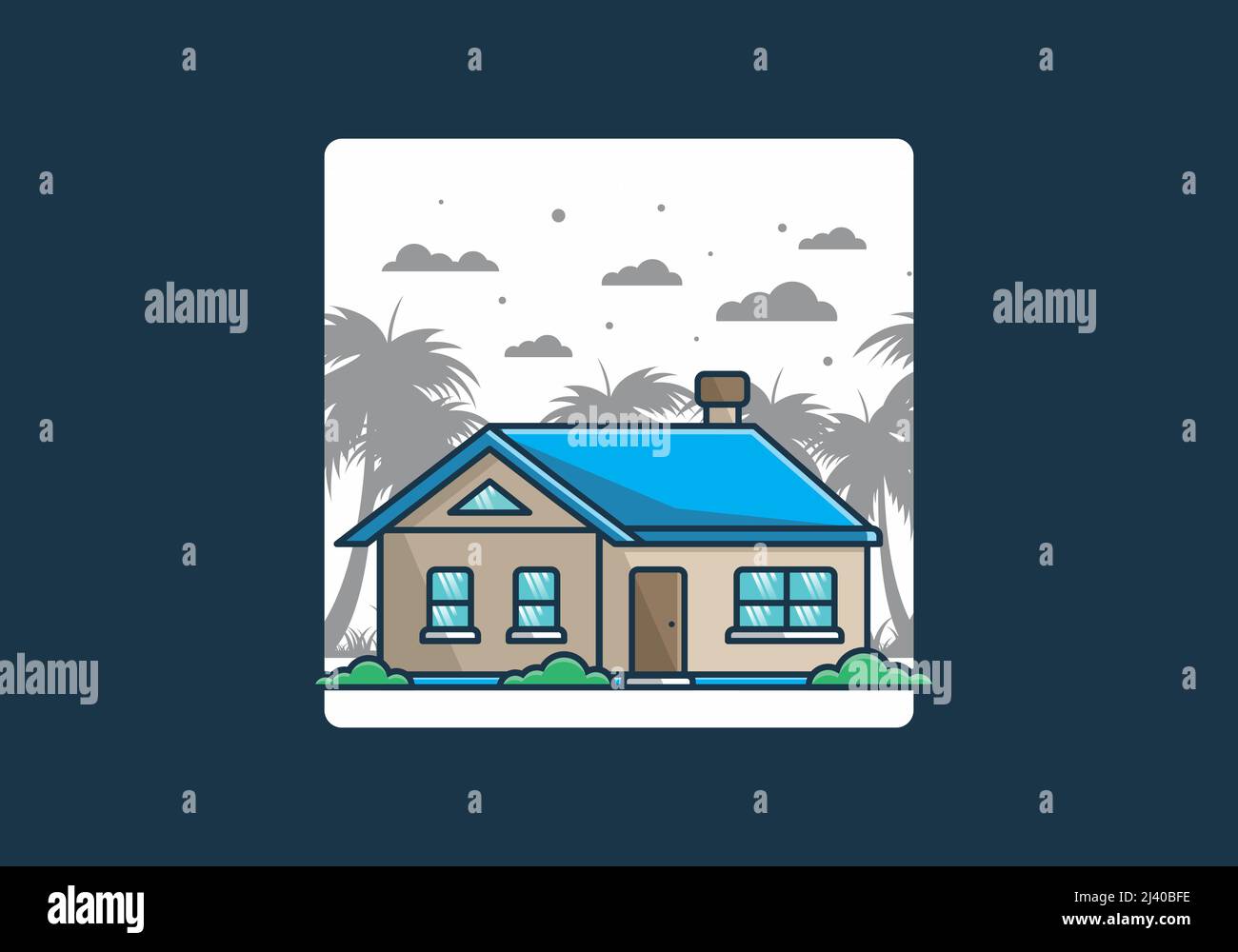 Colorful simple dream house flat illustration design Stock Vector Image ...