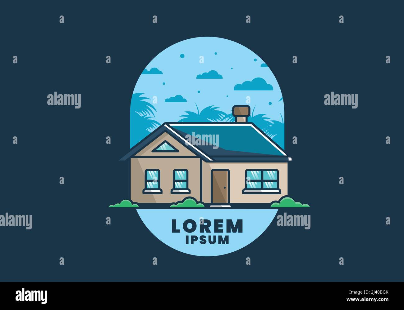 Colorful simple dream house flat illustration design Stock Vector Image ...