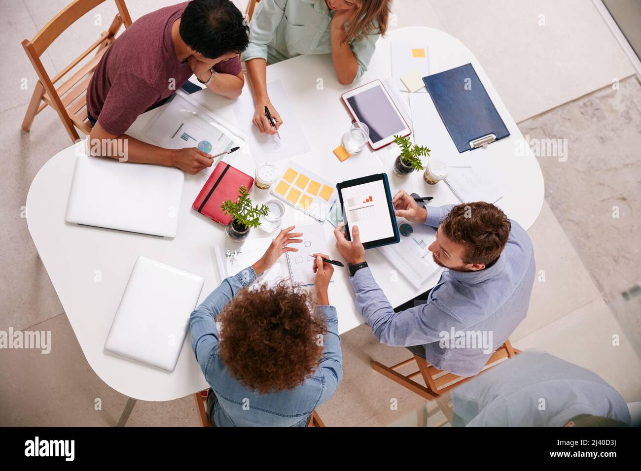 They excel at business. High angle shot of a group of businesspeople ...
