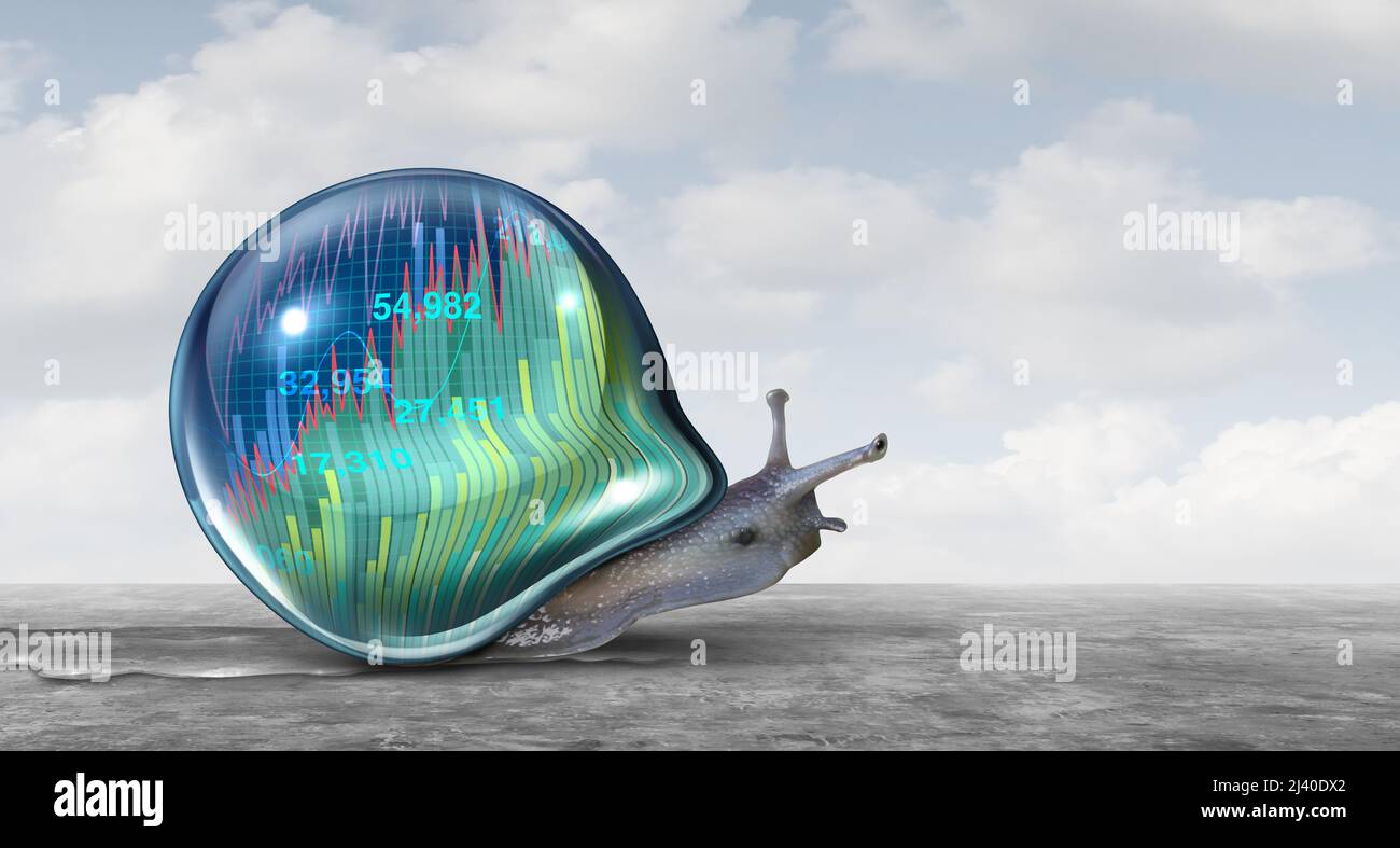 Sluggish Business and slow economic market growth and stalled stock ...