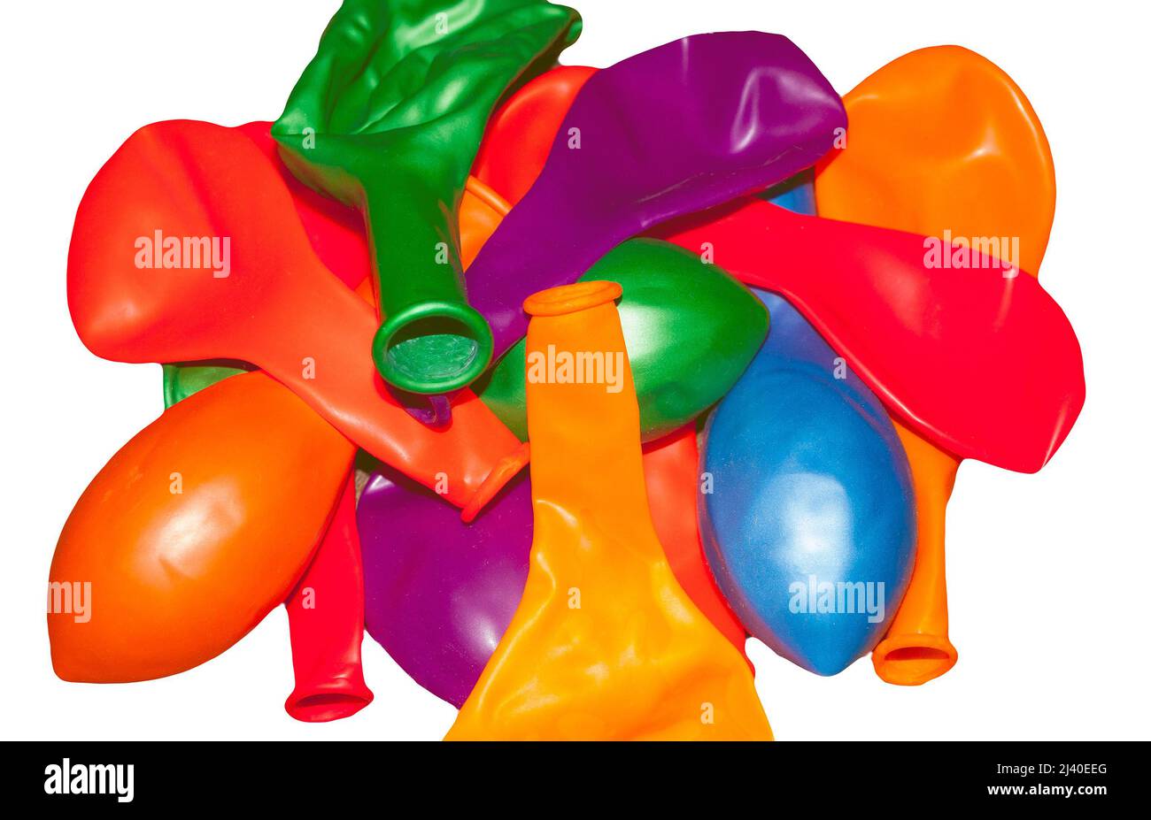 not inflated colorful balloons on white Stock Photo - Alamy