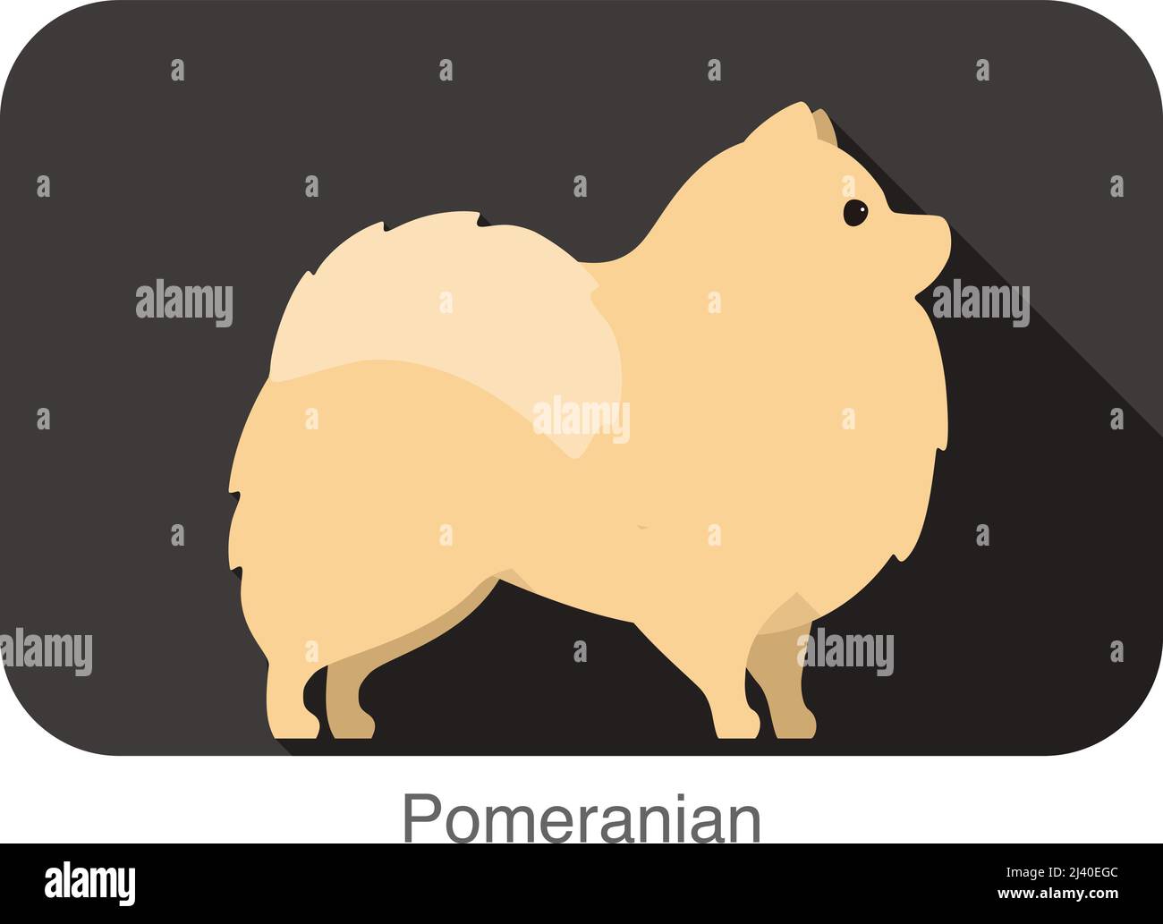 Breed dog standing on the ground, side, dog cartoon image series Stock ...